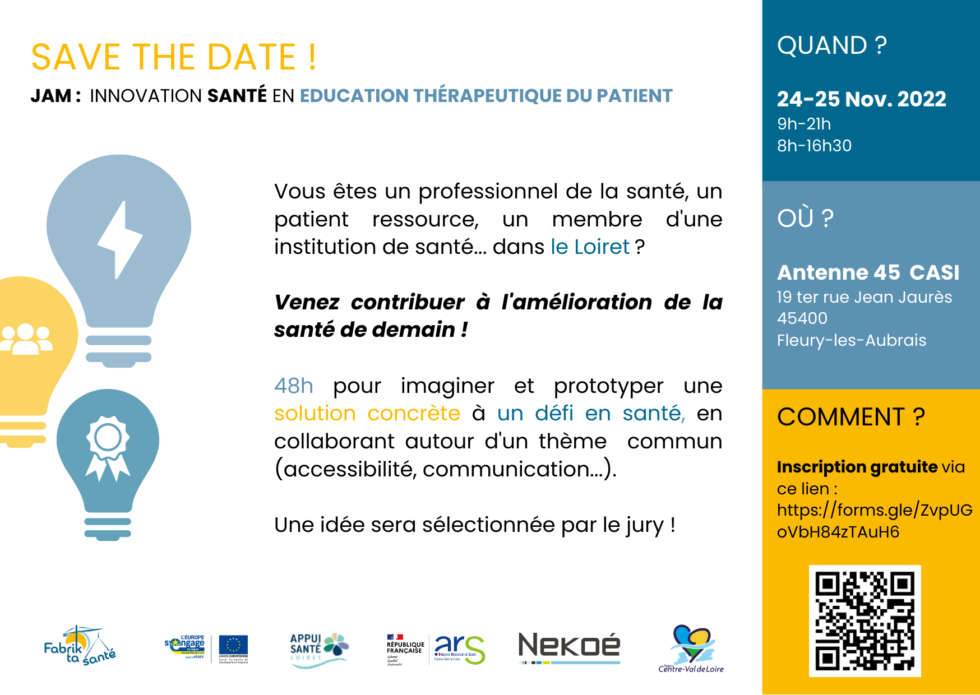 Save The Date 24-25 novembre 2022: JAM innovation santé en éducation ...